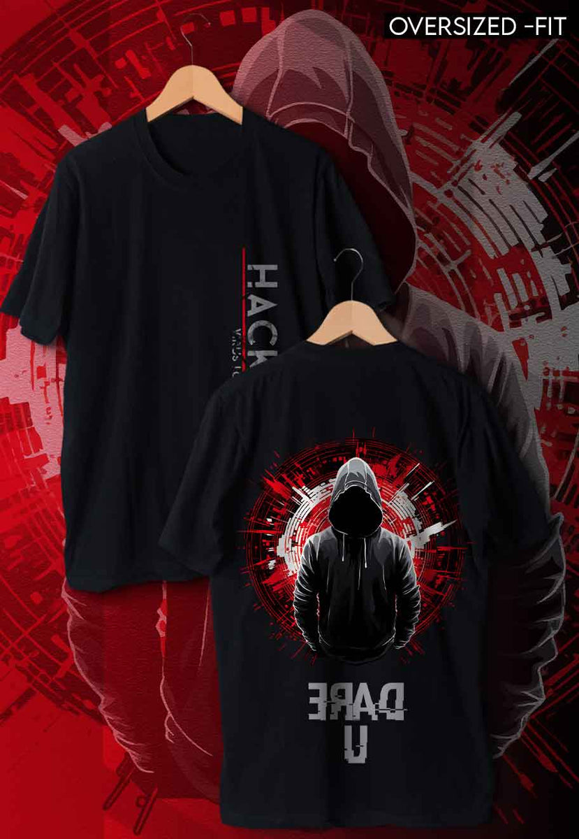 fanideaz Mens Half Sleeve Oversized Hacker Printed Cotton Tshirt – www ...